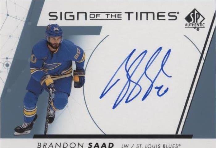 2022-23 SP Authentic - Sign of the Times #SOTT-BS Brandon Saad (AU) for ...