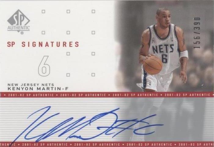 2001-02 SP Authentic - SP Signatures #KM Kenyon Martin /390 (AU) for ...