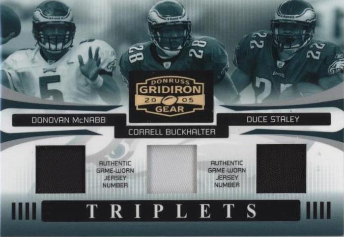 2005 Donruss Gridiron Gear - Triplets Jersey Number #T-8 Donovan McNabb ...