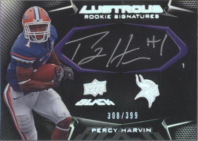 2009 Upper Deck Black - Lustrous Rookie Signatures Percy Harvin #98 / ...
