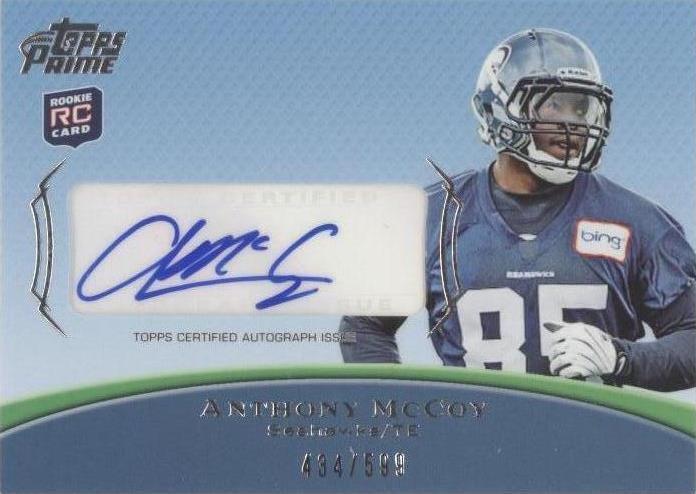 2010 Topps Prime - Autographed Rookie Anthony McCoy #PAR-AM /599 (AU ...