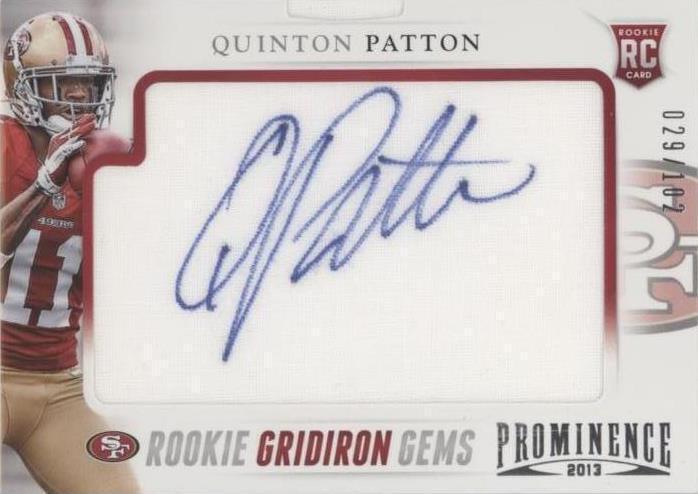 2013 Panini Prominence - Quinton Patton #175 Rookie Gridiron Gems ...