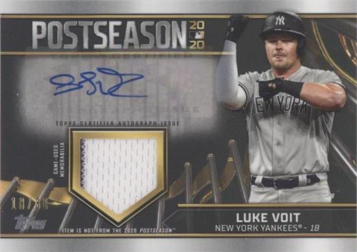 2021 Topps - Postseason Performance Autograph Relics #PPAR-LV Luke Voit ...
