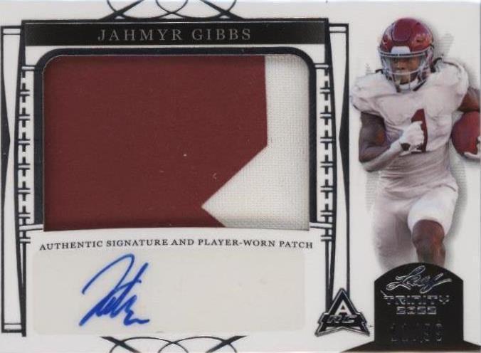 2022 Leaf Trinity - Patch Auto Jahmyr Gibbs #PA-JG1 Silver /99 (AU, MEM ...