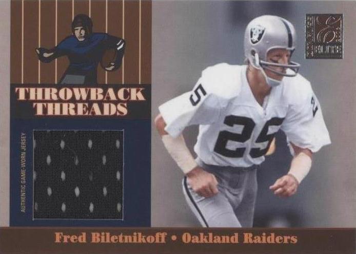 2006 Donruss Elite - Throwback Threads Randy Moss, Fred Biletnikoff #TT ...