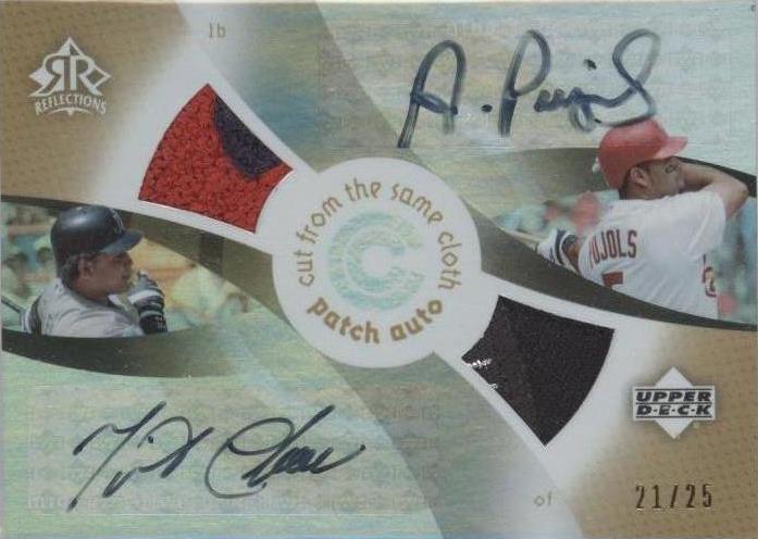 2005 Upper Deck Reflections - Cut from the Same Cloth Patch Autographs #CCP-PC Albert Pujols ...