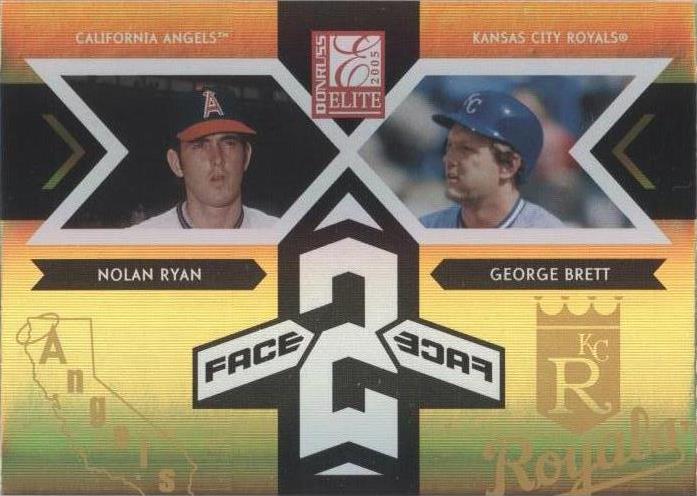 2005 Donruss Elite - Face 2 Face Gold #FF-18 Nolan Ryan, George Brett ...