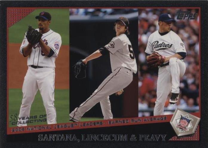 2009 Topps - League Leaders Johan Santana, Tim Lincecum, Jake Peavy ...