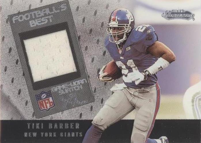 2002 Fleer Showcase - Football's Best Tiki Barber Swatch (MEM) for sale ...