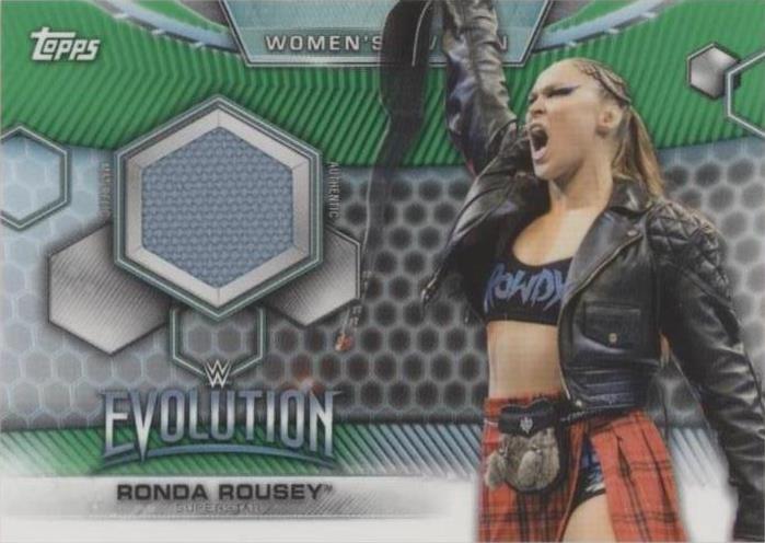2019 Topps WWE Women's Division - Mat Relics Green #MR-RR Ronda Rousey ...