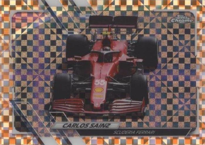 2021 Topps Chrome Formula 1 - F1 Cars Orange Checker Flag Refractor ...