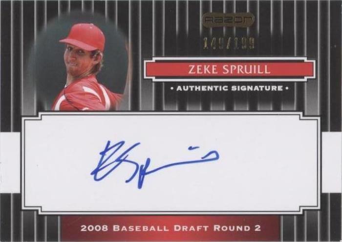 2008 Razor Signature Series - Zeke Spruill #196 Black /199 (AU, RC) for ...