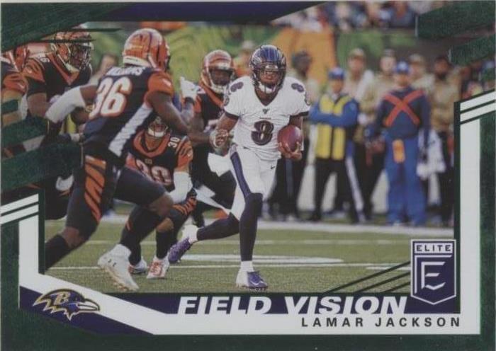 2020 Panini Donruss Elite - Field Vision Lamar Jackson #2 Green for ...