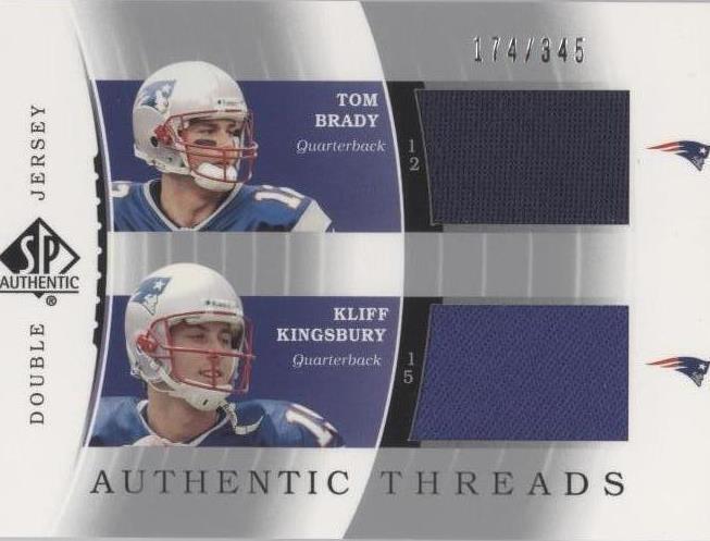 2003 SP Authentic - Authentic Threads Double Jersey Tom Brady, Kliff ...