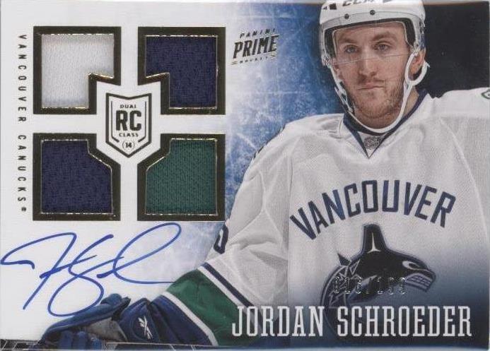 2013-14 Panini Prime - Rookie Patch Autograph Jordan Schroeder #109 / ...