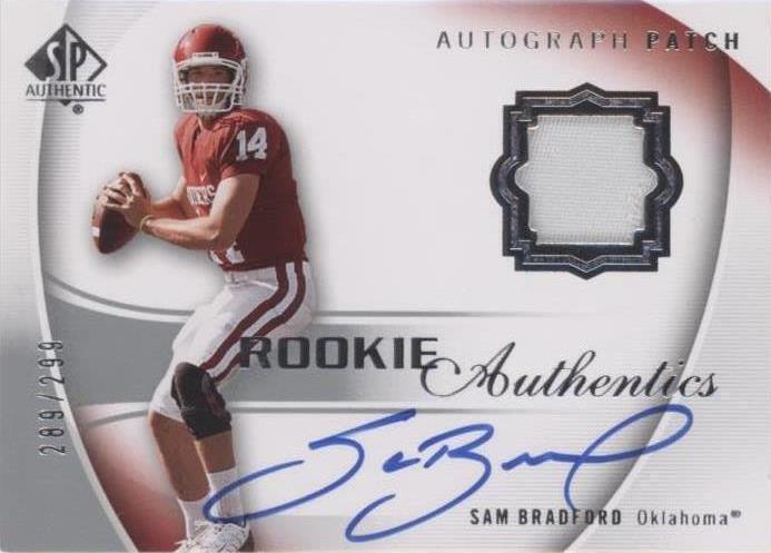 2010 SP Authentic - Rookie Authentics Signature Patch Sam Bradford #107 ...