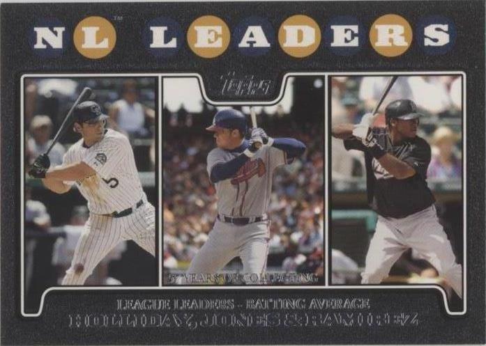2008 Topps - League Leaders Black #326 Chipper Jones, Hanley Ramirez ...