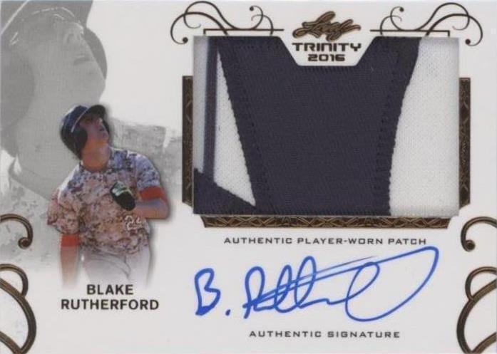 2016 Leaf Trinity - Patch Autographs Blake Rutherford #PA-BR1 (AU, MEM ...