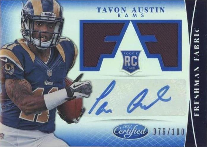2013 Panini Certified - Freshman Fabric Tavon Austin #335 Mirror Blue ...