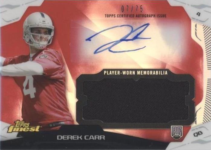 2014 Topps Finest - Autograph Jumbo Relics Red Refractor #AJR-DC Derek ...
