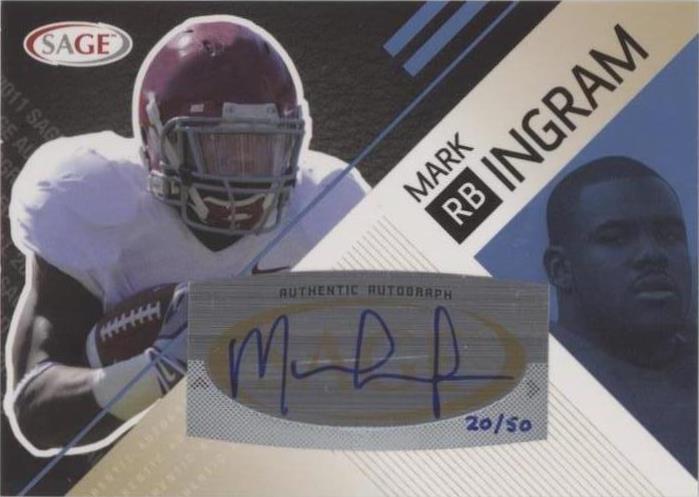 2011 SAGE Autograph Series - Platinum Autographs #A-18 Mark Ingram /50 ...