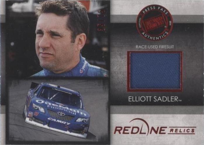 2014 Press Pass Redline - Relics Elliott Sadler #RR-ES Red /75 (MEM ...