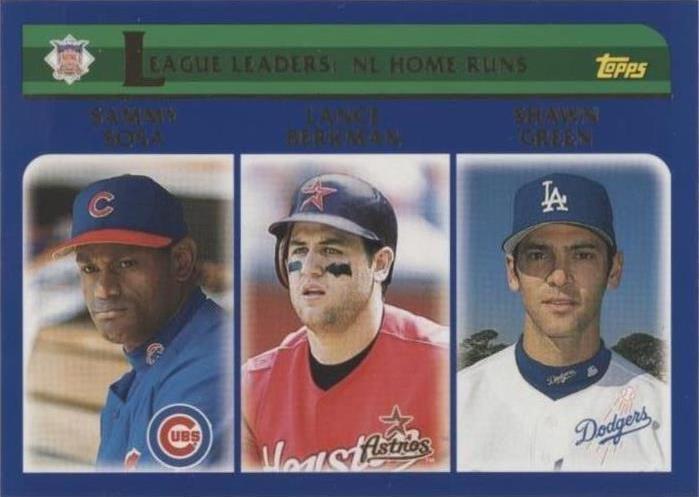 2003 Topps - League Leaders Sammy Sosa, Lance Berkman, Shawn Green #345 ...