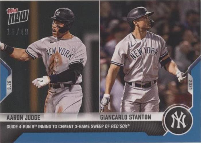 2021 Topps Now - Aaron Judge, Giancarlo Stanton #868 Blue /49 for sale ...