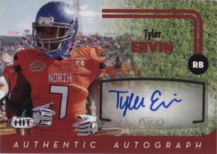 2016 SAGE Hit - Autographs Tyler Ervin #A98 Red (AU, RC) for sale ...
