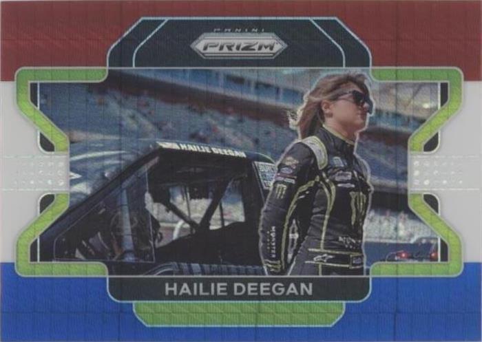 2022 Panini Prizm - Horizontal Hailie Deegan #91 Red White & Blue Hyper ...