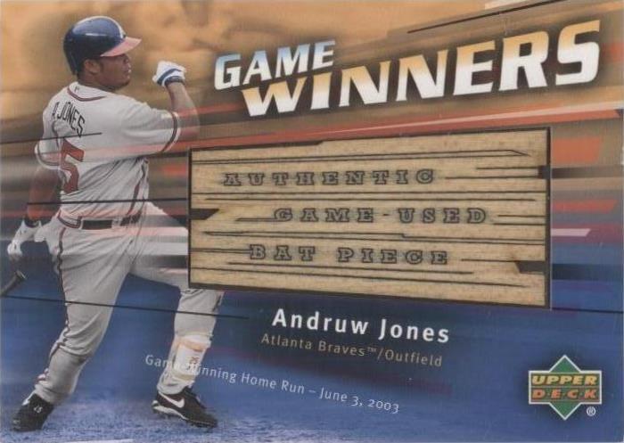 2004 Upper Deck - Game Winners Bats Andruw Jones #GW-AJ (MEM) for sale ...