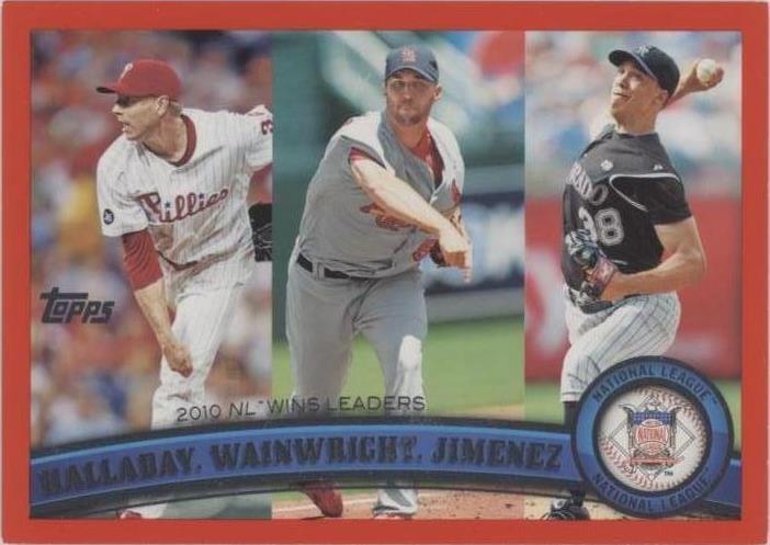 2011 Topps - League Leaders Roy Halladay, Adam Wainwright, Ubaldo ...