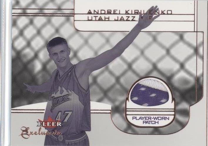 2001-02 Fleer Exclusive - Rookie Player-Worn Patch Andrei Kirilenko ...