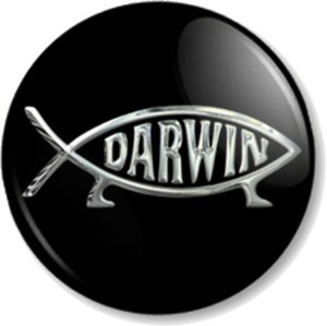 Darwin Fish Evolution 1" 25mm Pin Button Badge Emblem Symbol Science ...