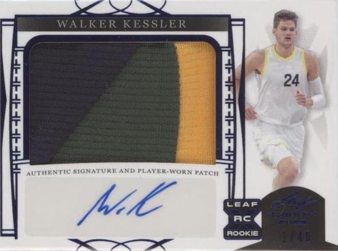 2022-23 Leaf Trinity - Patch Autographs Walker Kessler #PA-WK1 Blue /40 ...