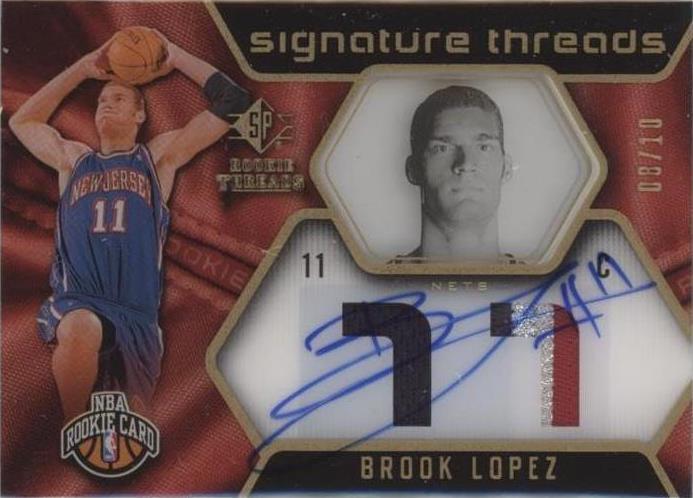 2008-09 SP Rookie Threads - SP Rookie Draft #71 Brook Lopez /10 (AU ...