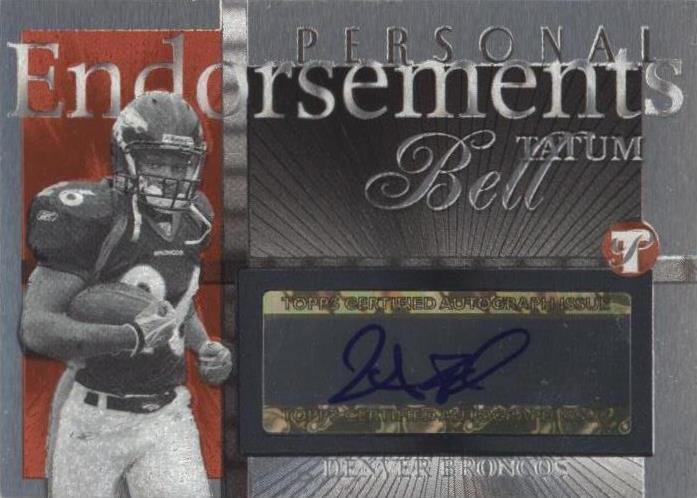 2004 Topps Pristine - Personal Endorsements #PE-TB Tatum Bell (AU, RC ...