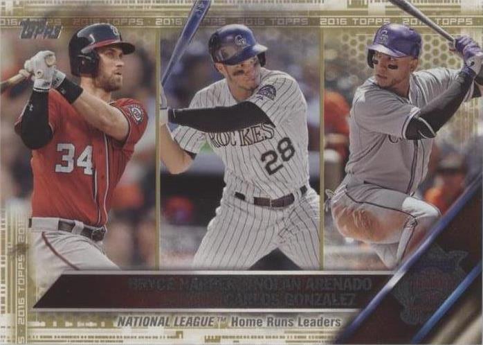 2016 Topps - League Leaders Bryce Harper, Nolan Arenado, Carlos ...