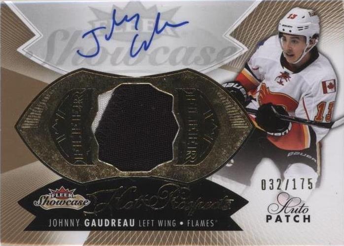 2014-15 Fleer Showcase - Hot Prospects Auto Patch Johnny Gaudreau #202 ...