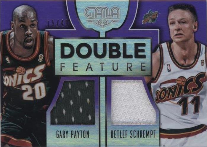 2015-16 Panini Gala - Double Feature Memorabilia Purple #3 Gary Payton ...