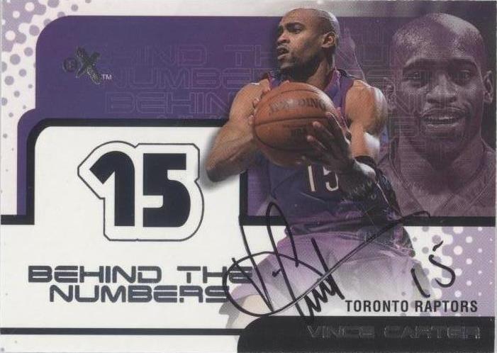 2001-02 EX - Behind the Numbers Vince Carter #15 BN Autograph (AU) for ...