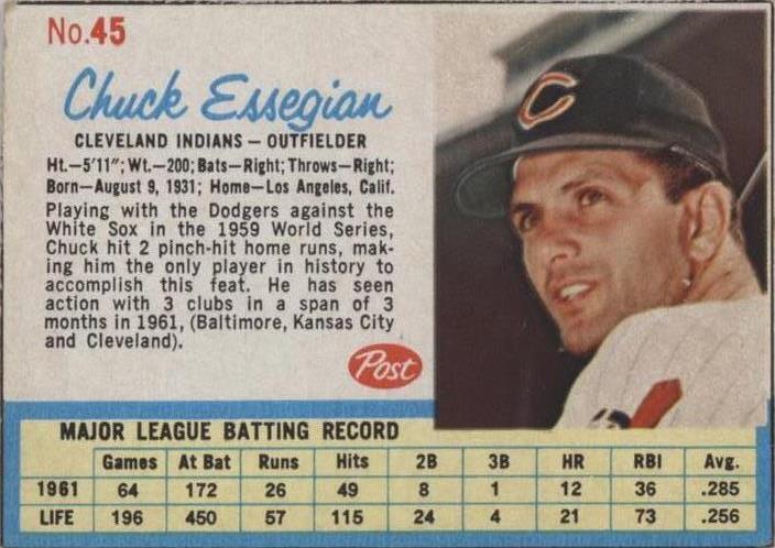 1962 Post - Chuck Essegian #45 for sale online | eBay