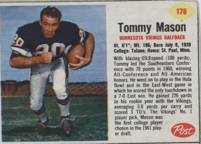 1962 Post - #178 Tommy Mason (RC) for sale online | eBay