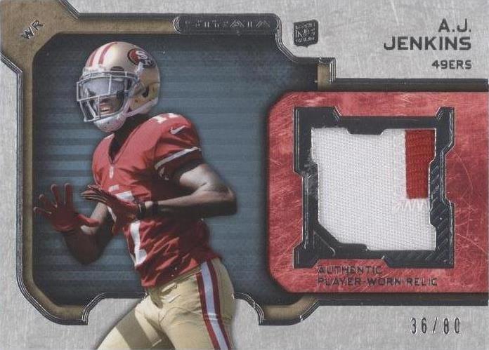 2012 Topps Strata - Rookie Relics Blue Patch #RR-AJJ A.J. Jenkins /80 ...