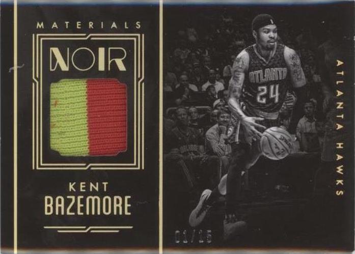 2016-17 Panini Noir - Materials Black and White Prime #29 Kent Bazemore ...