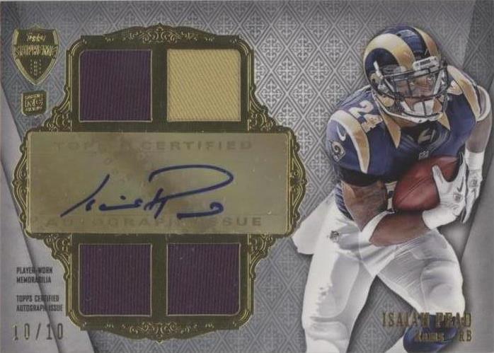 2012 Topps Supreme - Autographed Quad Relics #SAQR-IP Isaiah Pead /10 ...