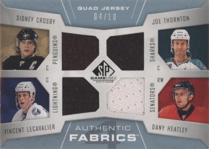 2007-08 SP Game Used Edition - Authentic Fabrics Quad Sidney Crosby, Joe Thornton, Vincent ...