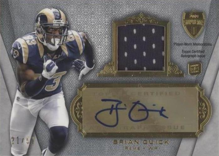 2012 Topps Supreme - Autographed Relics #SAR-BQ Brian Quick /51 (AU ...