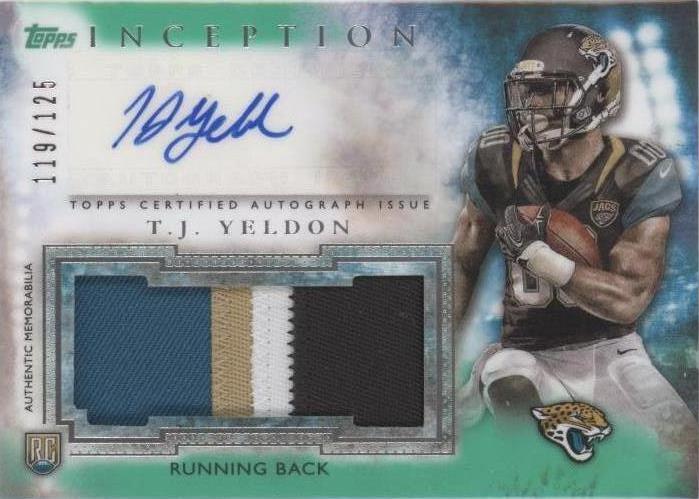 2015 Topps Inception - Autographed Jumbo Patches Green #AJP-TY T.J ...