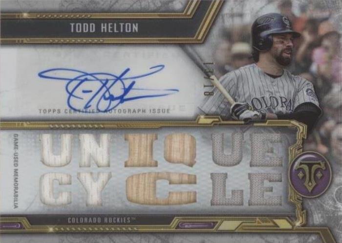 2020 Topps Triple Threads - Triple Threads Autograph Relics Todd Helton ...